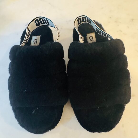 UGG | Shoes | Ugg Oh Yeah Slide Slippers With Back Strap Black ...